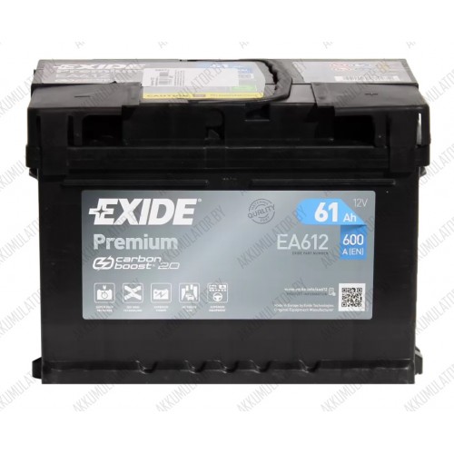 Аккумулятор Exide Premium EA612 / Низкий / 61Ah / 600А - 60680